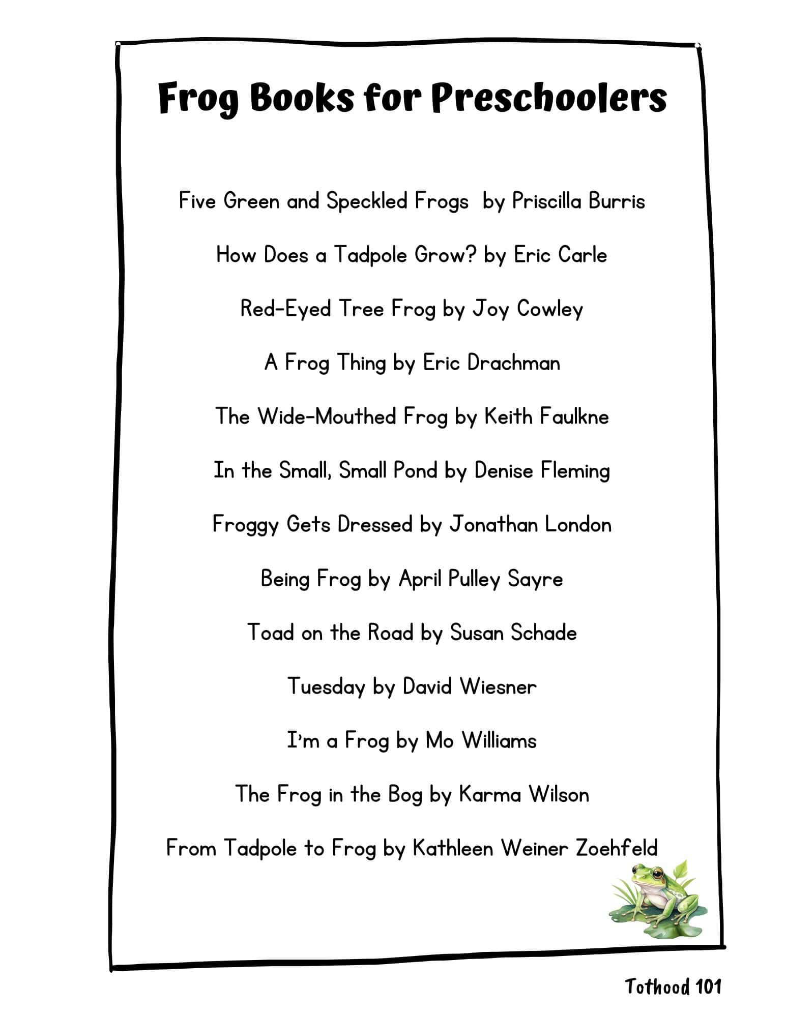 Fantastic Frog Books For Preschool